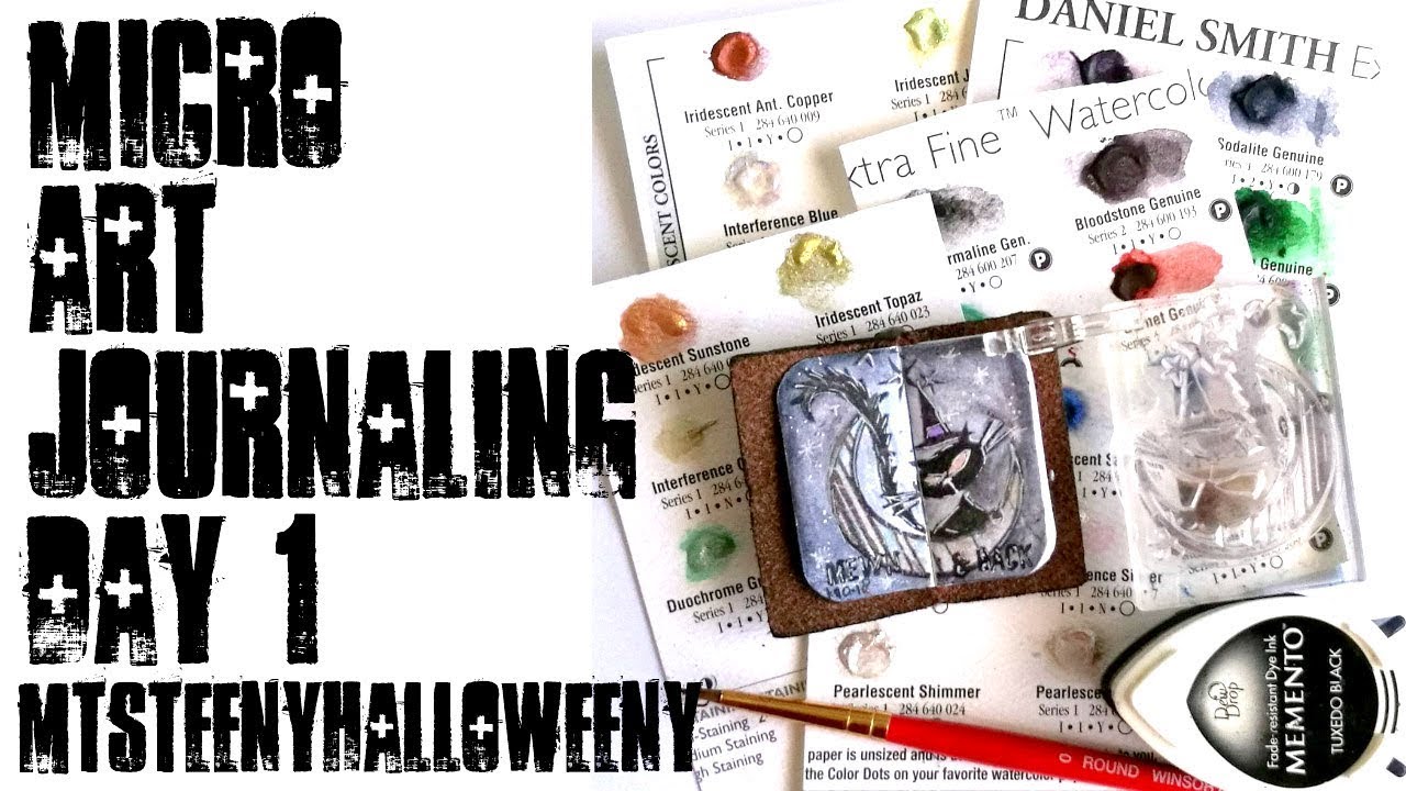 Micro Art Journaling Teeny Halloweeny Day 1 - YouTube