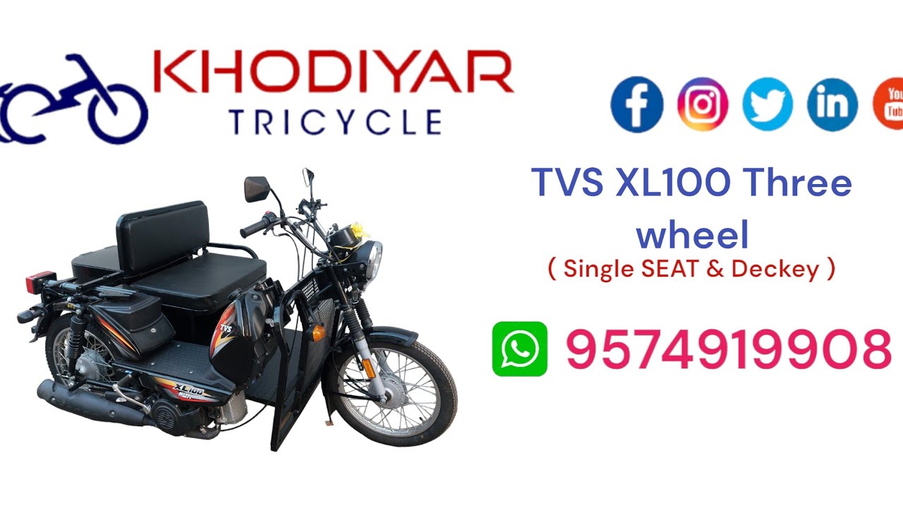 TVS XL100 Three wheel modification#tvsxl100 Mo-9574919908 Rajkot ...