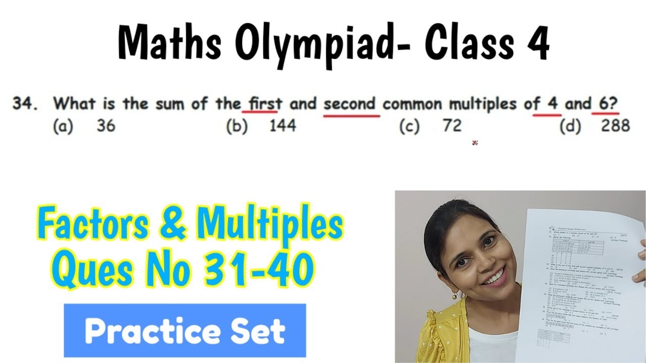 IMO Class 4 Practice Set| Class 4 Factor & Multiples Ques no 31-40 ...