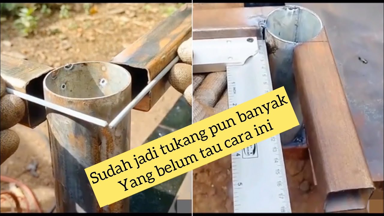 Cara memotong besi hollo 90derajat lingkaran | banyak yang tidak tau ...