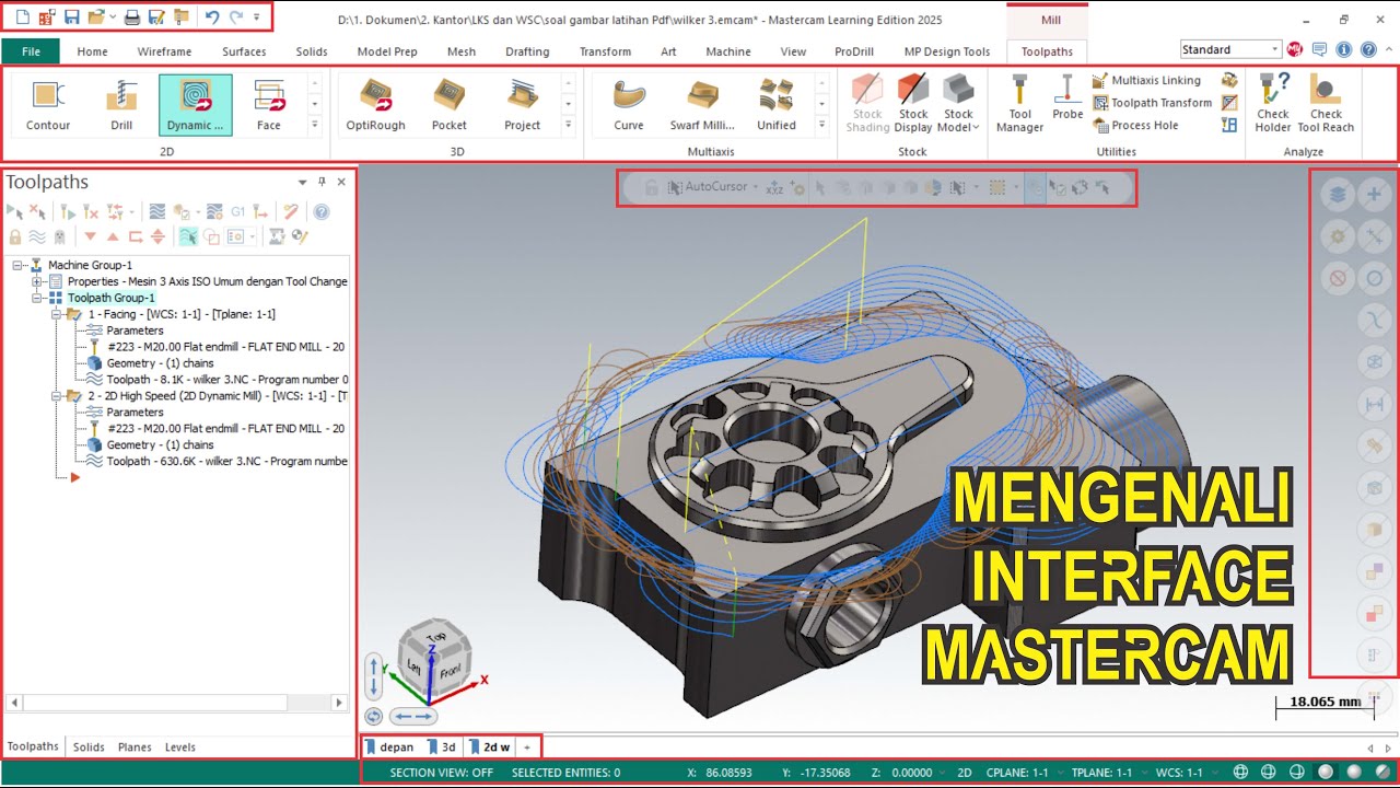 [Part 1] - MENGENALI INTERFACE MASTERCAM - YouTube