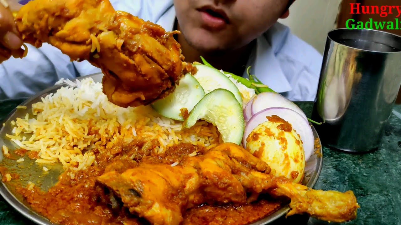 Hungry gadwali part 12|| spicy chicken leg piece with basmati rice ...