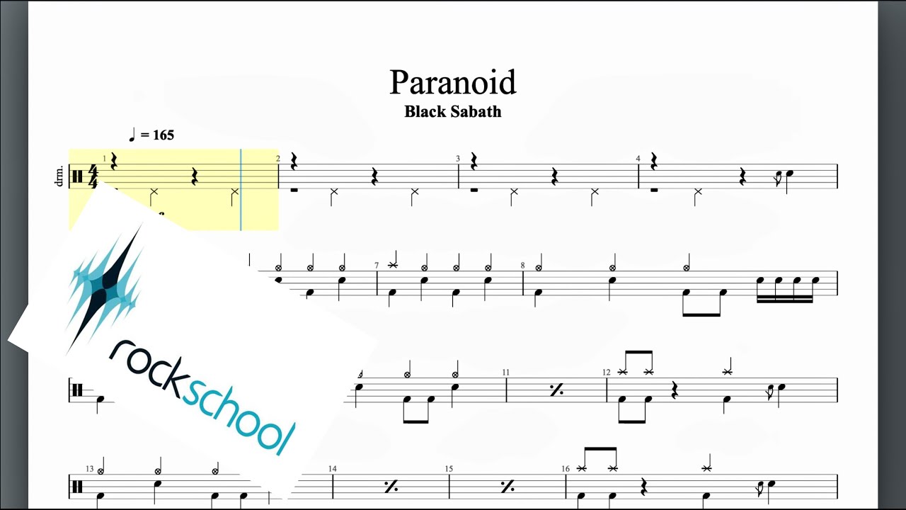 Paranoid Rockschool Hot Rock Grade 4 Drums - YouTube