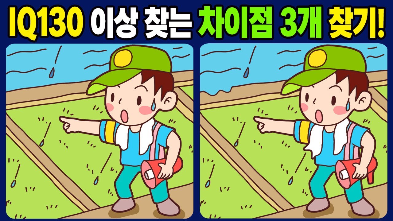 다른그림찾기 Iq 130 이상 찾는 차이점 3개 찾기 💥 집중력 인지력 기억력 향상 퀴즈 Find Difference 치매