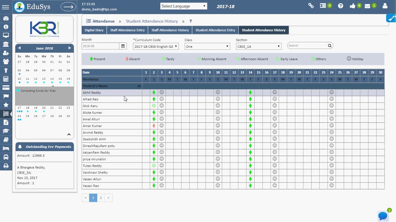 How Student Attendance History is tracked using School Management ...