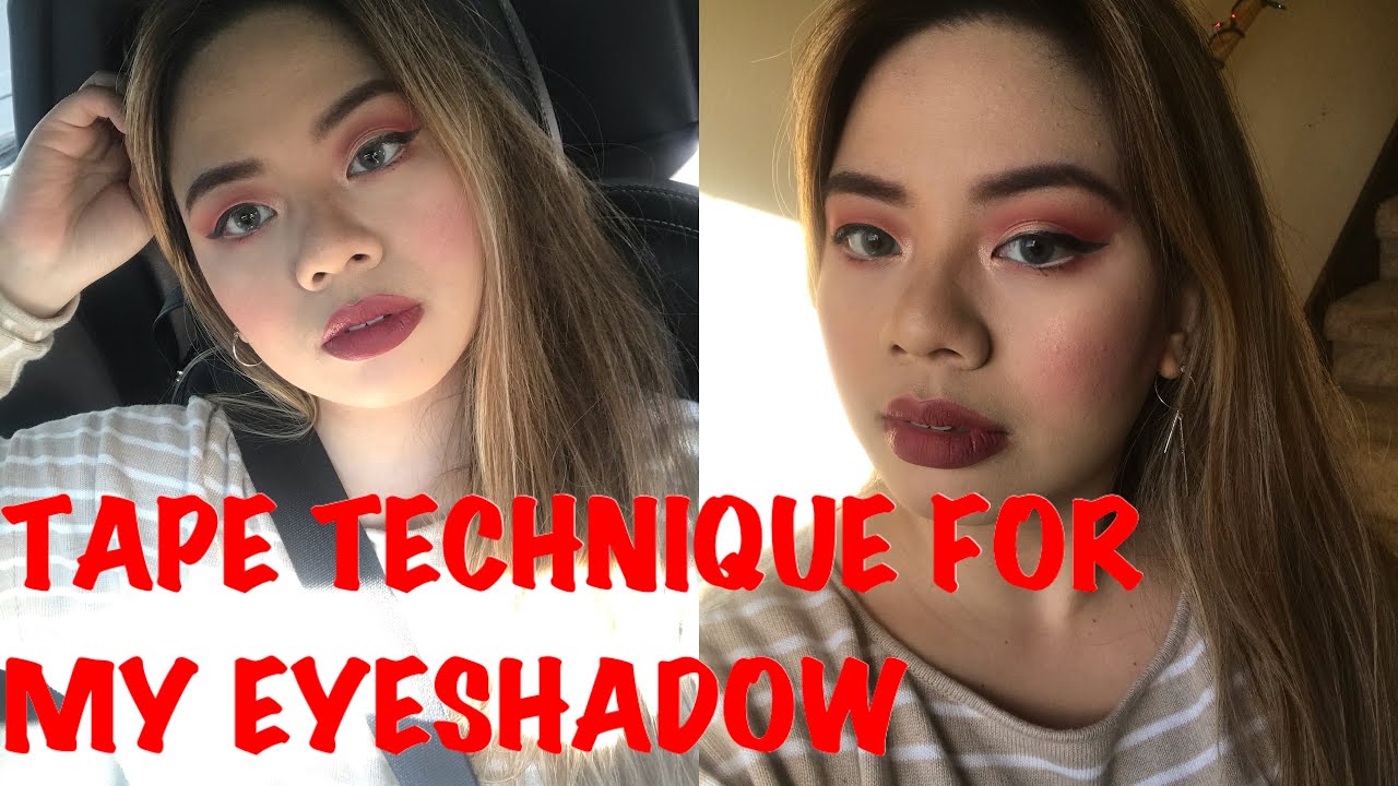 TRYING THE TAPE TECHNIQUE FOR DOING EYESHADOW - YouTube