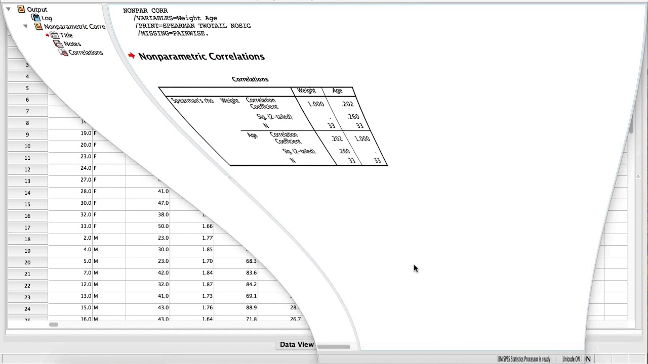 Spearmans Correlation in SPSS - YouTube