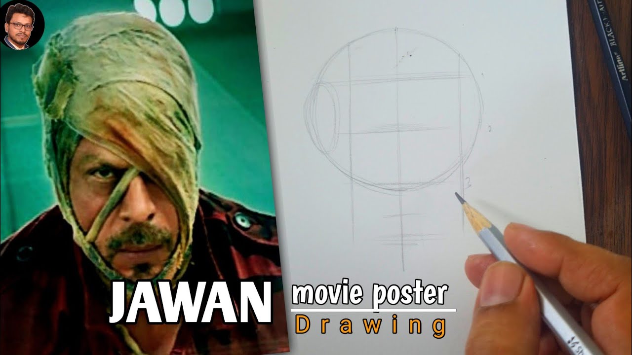 JAWAN Movie poster drawing/shah rukh khan portrait/SRK's flim drawing ...