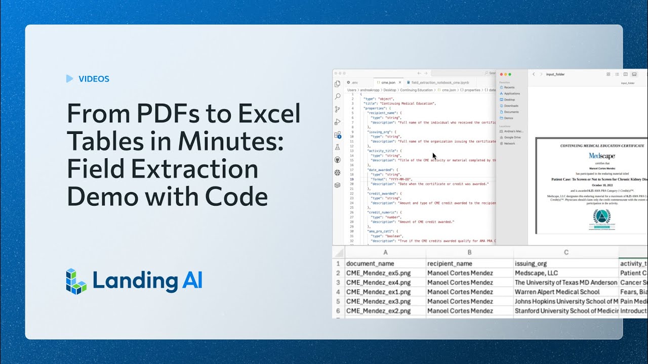From PDFs to Excel Tables in Minutes: Field Extraction Demo with Code ...
