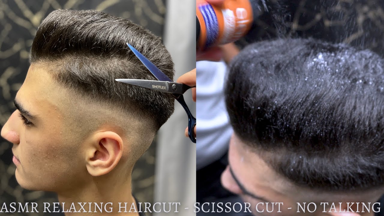 ASMR Relaxing Haircut - Scissor Cut - No talking - YouTube