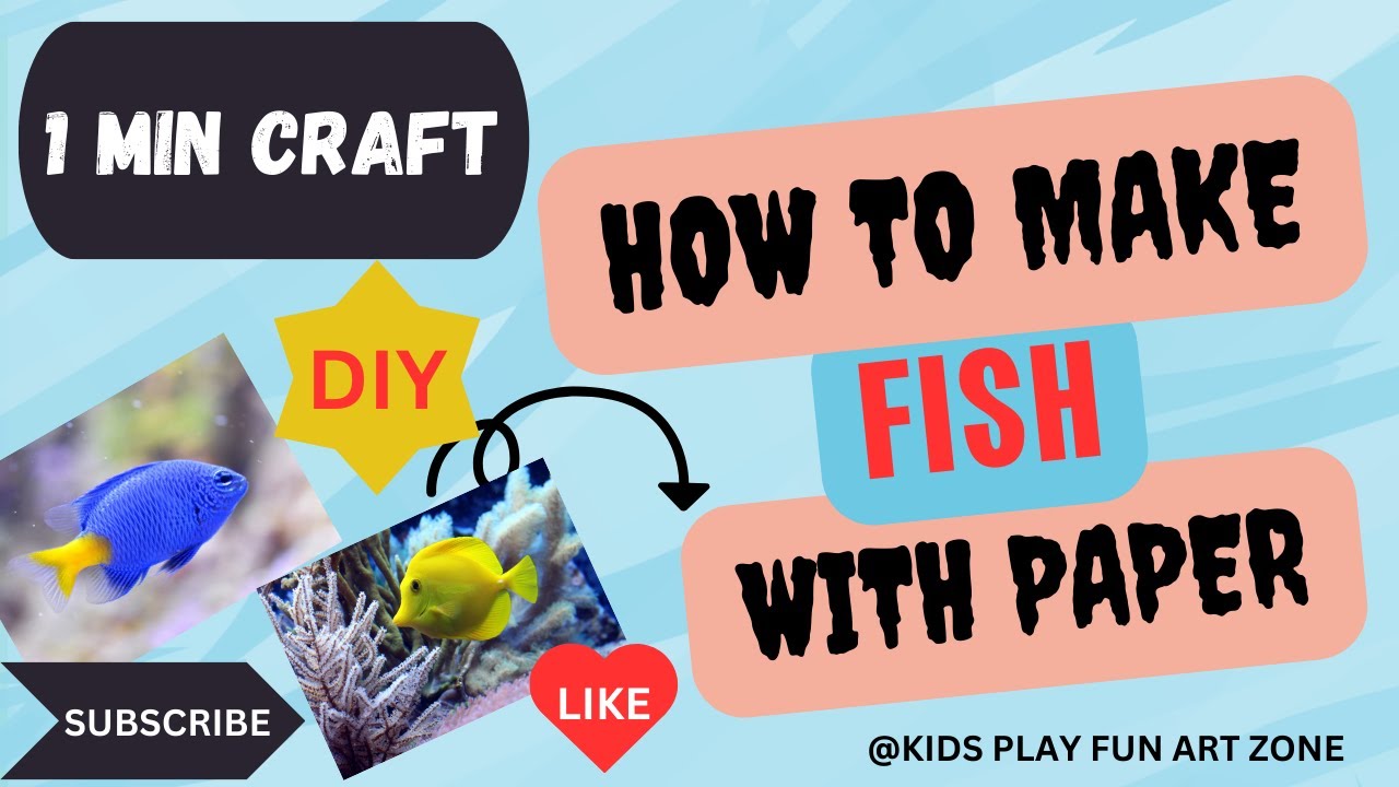 How to make fish with paper | fish | 1 min crafts | paper crafts | easy ...