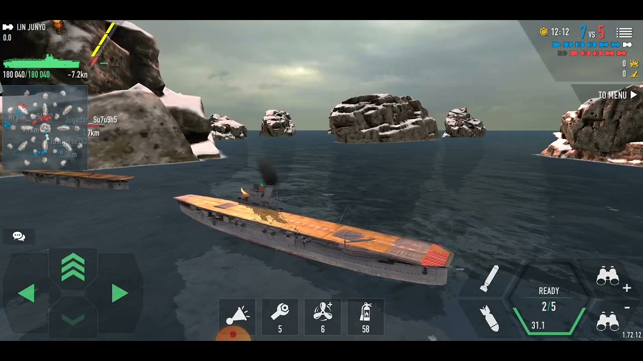 Battle of Warships: Junyo in front lines - YouTube