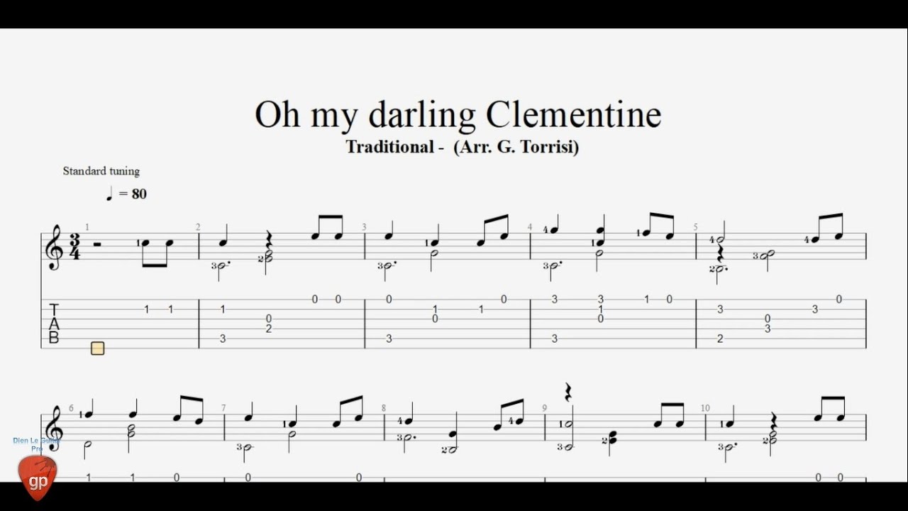 Oh My Darling, Clementine (American Western Folk Ballad) - Guitar Pro ...