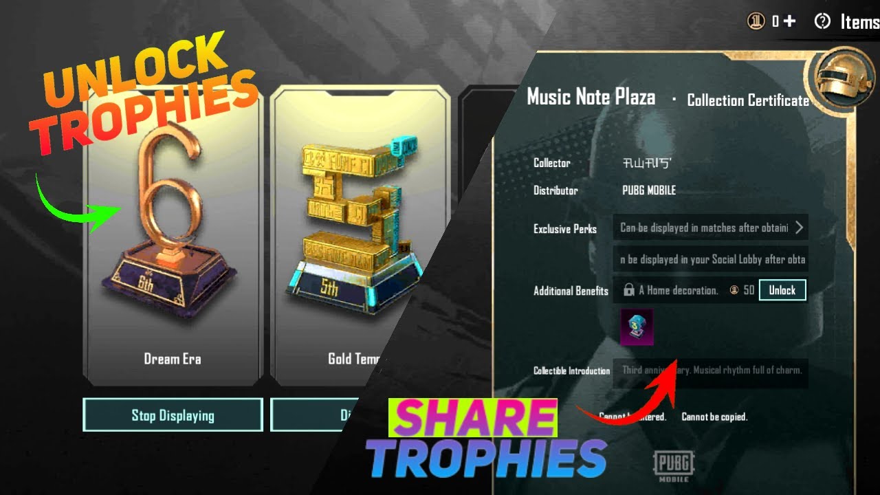 Unlock And Share Anniversary Trophies 🤔 | PUBG MOBILE - YouTube