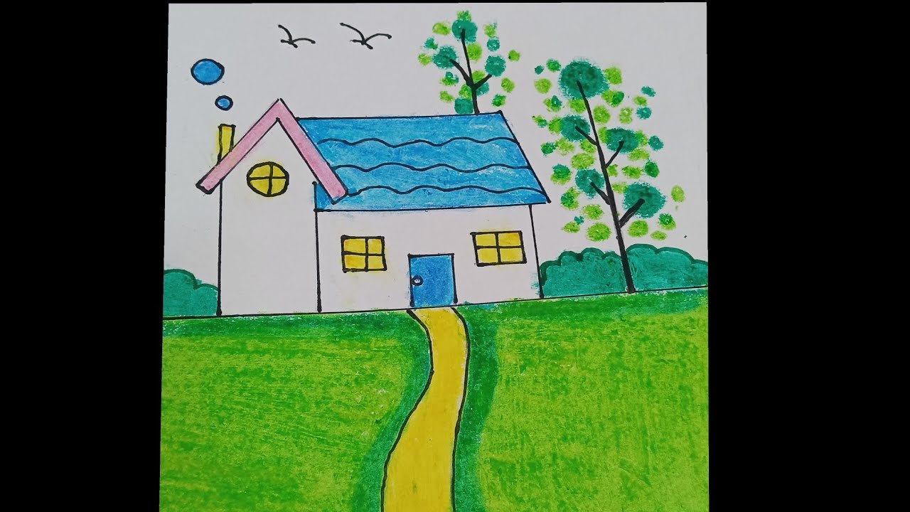 Easy Kids Landscape Drawing|| how to draw easy landscape|| kids art ...