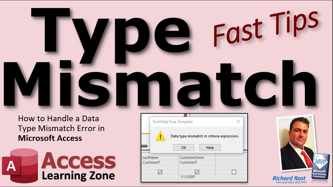 How To Handle Data Type Mismatch Errors In Microsoft Access YouTube