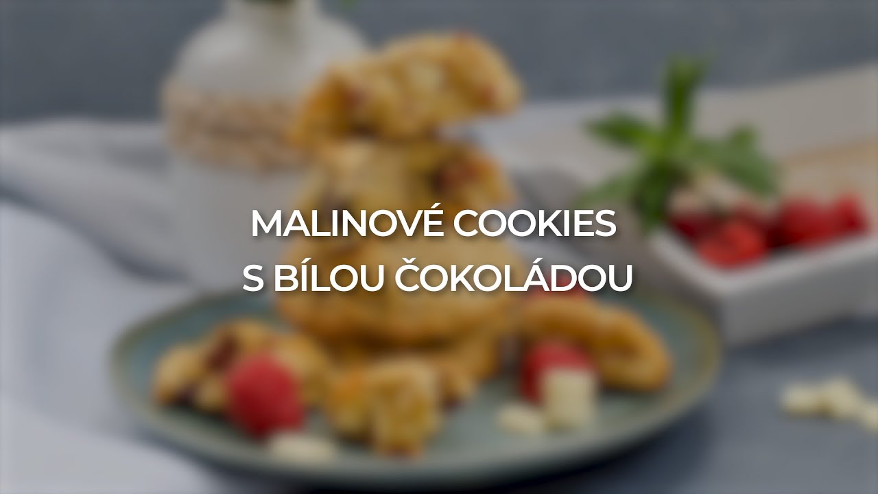 Malinové cookies s bílou čokoládou - YouTube
