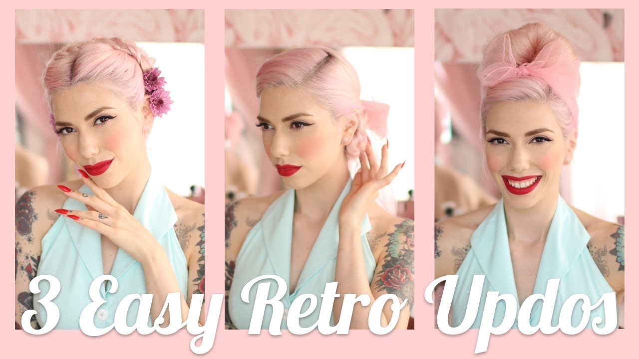 Super Quick and Easy Vintage Inspired Hairstyles - YouTube