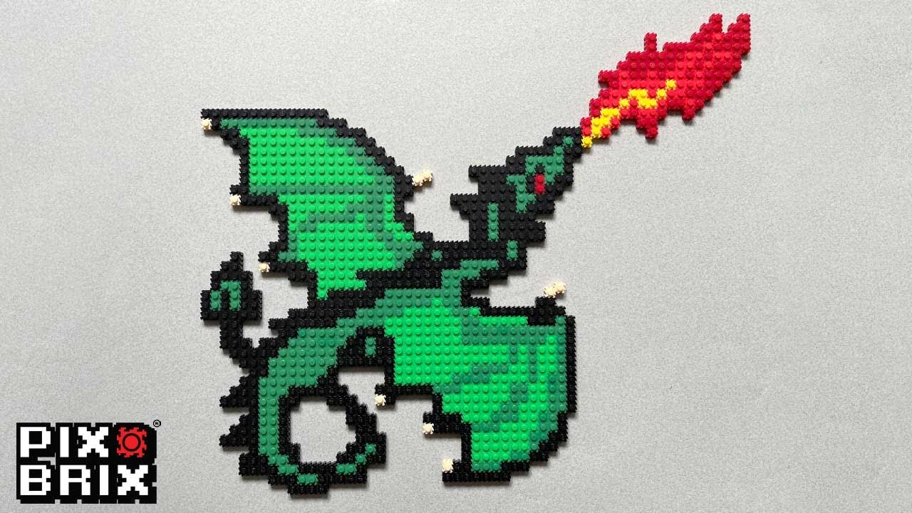 Green Dragon 2D Pixel Art - Pix Brix Instructions - YouTube