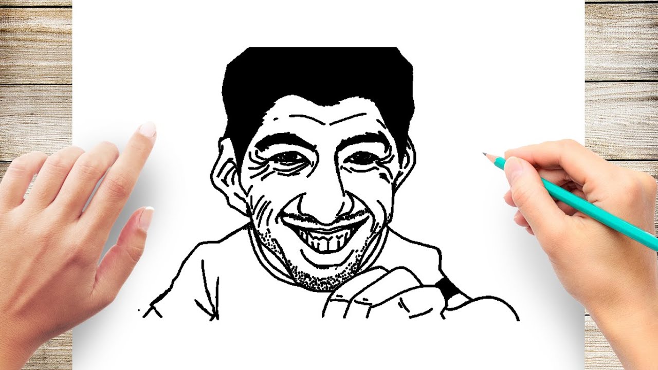 How to Draw Luis Suarez Caricature Step by Step - YouTube