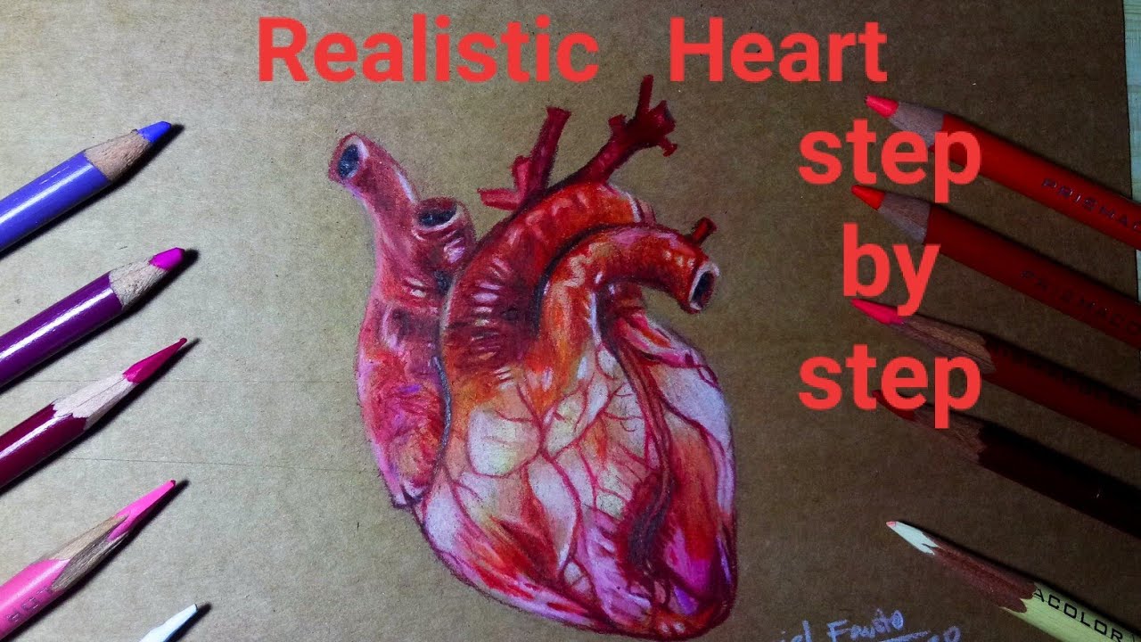How to Draw a Realistic heart using Colored Pencil | Timelapse - YouTube