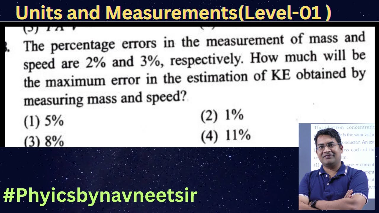 The percentage errors in the measurement of mass andspeed are 2% and 3% ...