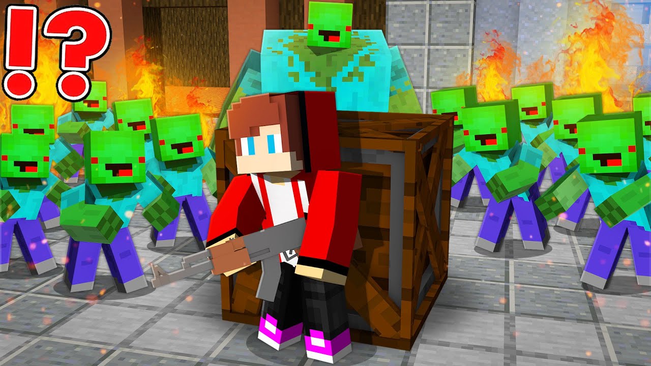 JJ vs Attack of Mikey's Zombified Army in Minecraft - Maizen Zombie ...