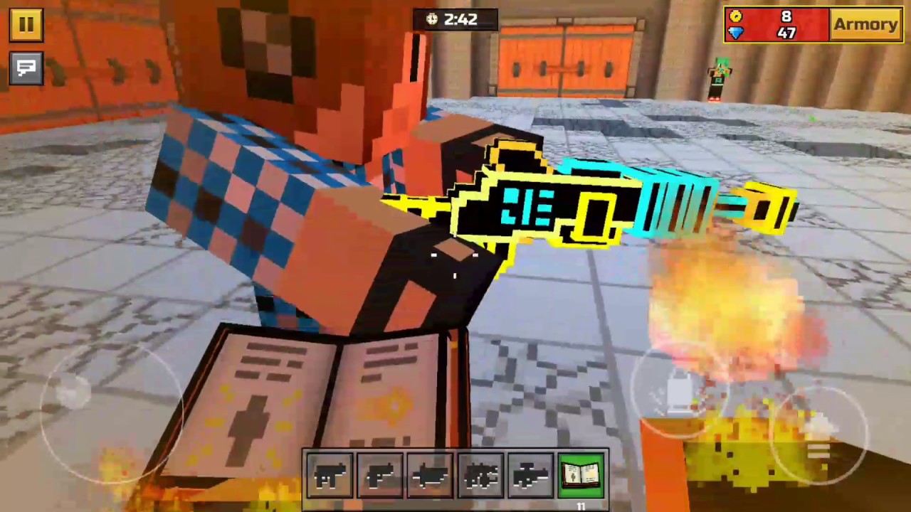 Pixel gun 3d (Block crash almost died and won) - YouTube
