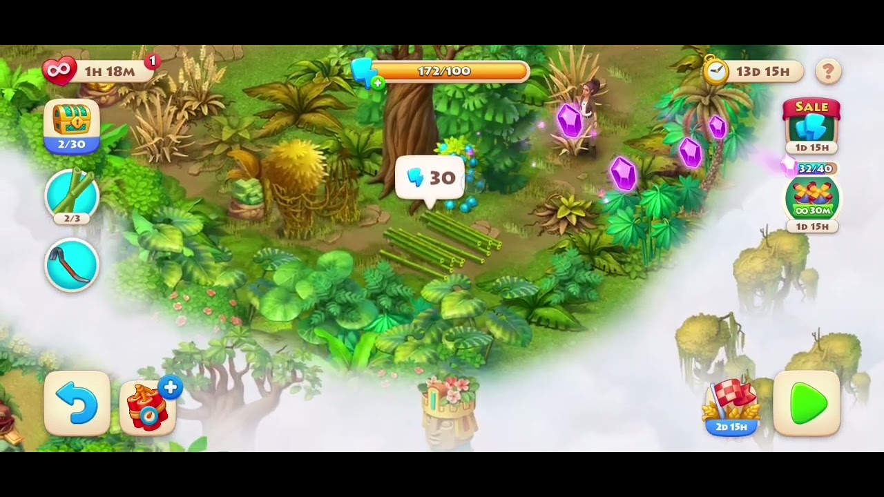 TOWNSHIP ISLAND ADVENTURE-ENERGY USING TO CLEAR THE OBSTACLES - YouTube