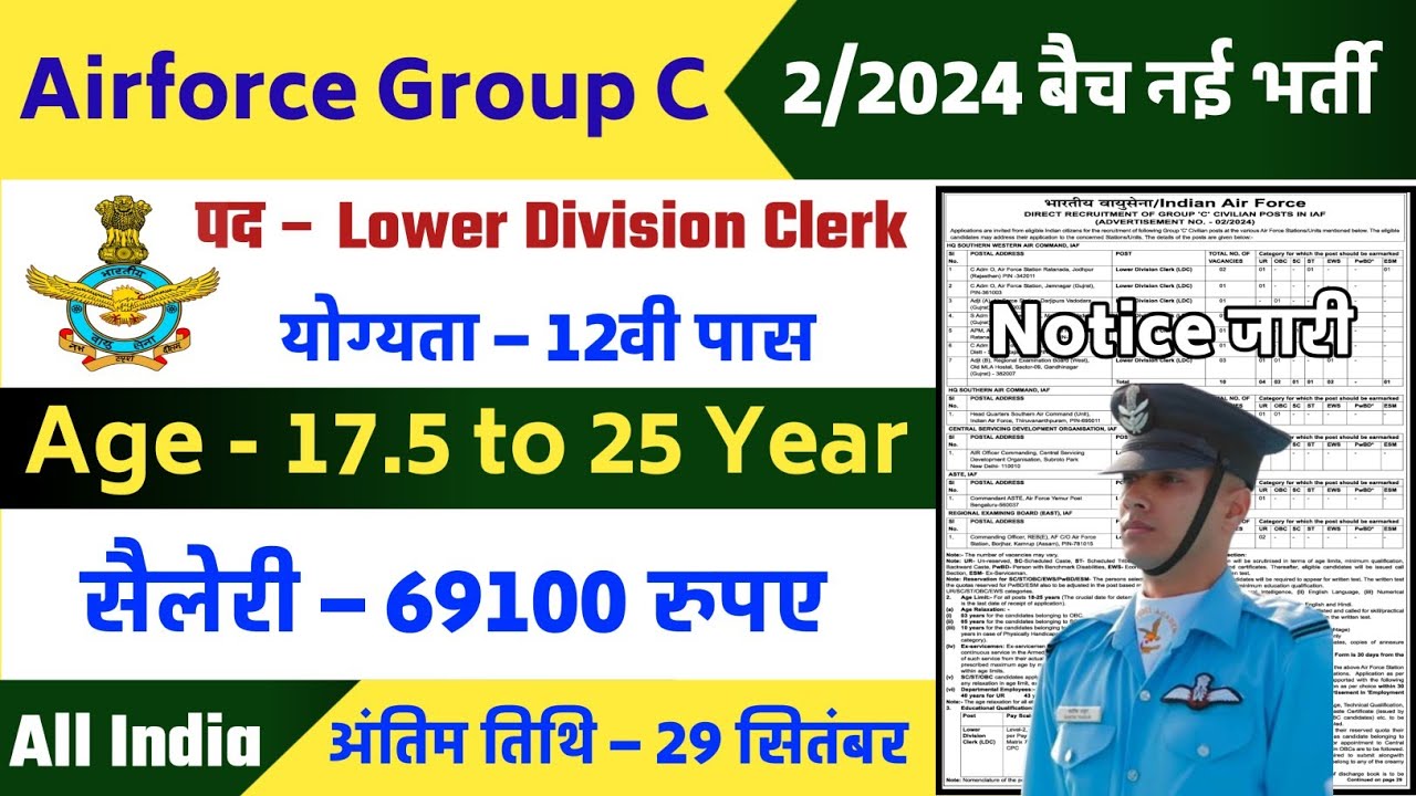 Airforce Group C Civilian 2/2024 Recruitment 2024 | Notification Out ...