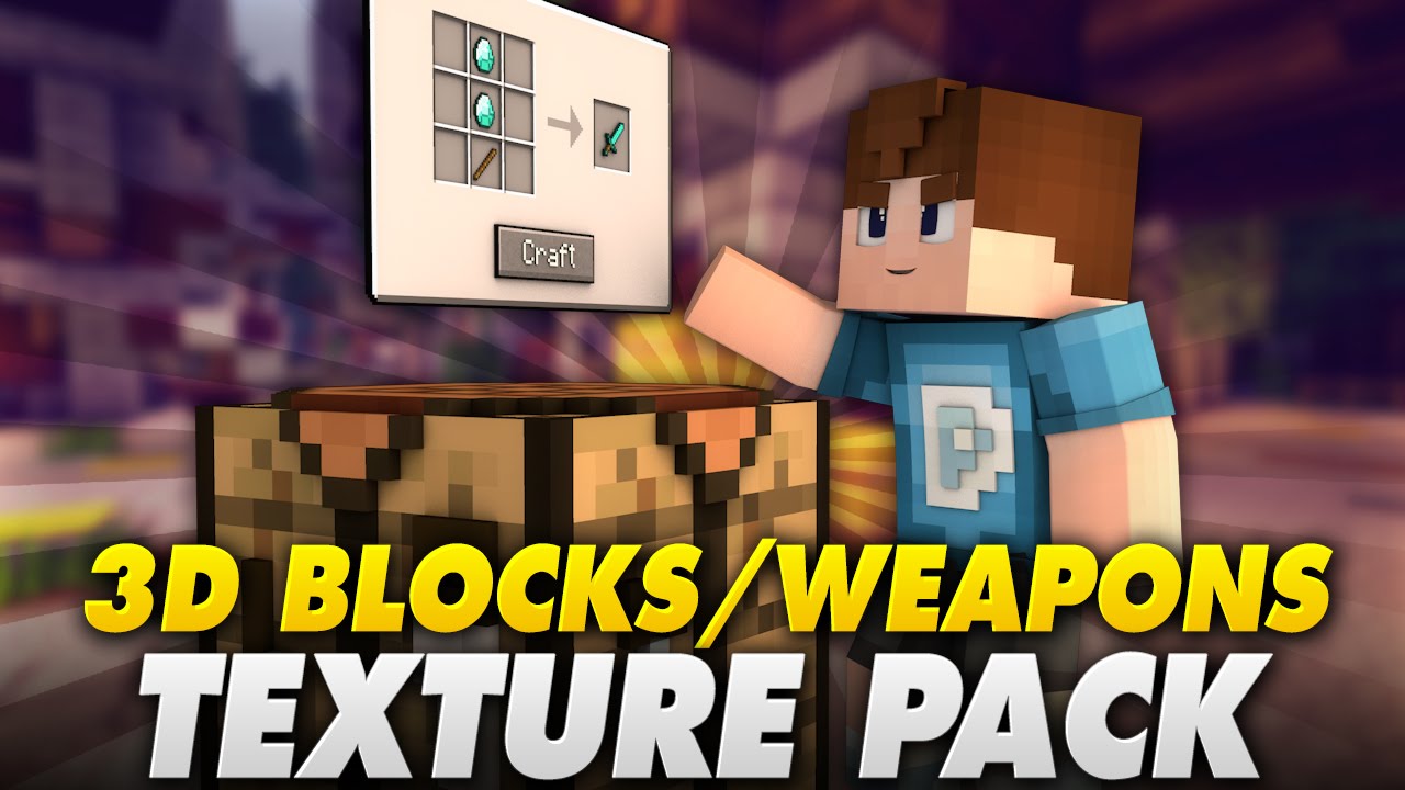 3D WAFFEN & BLÖCKE in MINECRAFT! 3D TEXTURE PACK - YouTube
