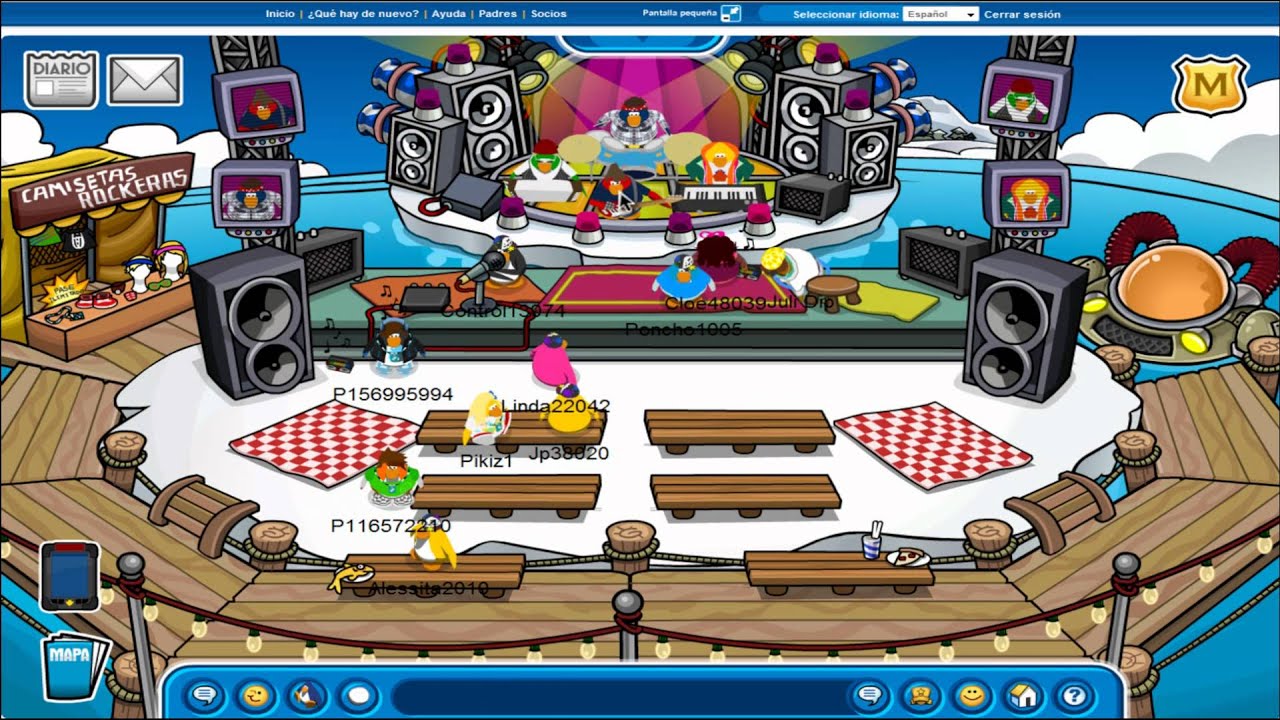 club penguin : mini concierto de la penguin band en el iceberg - YouTube