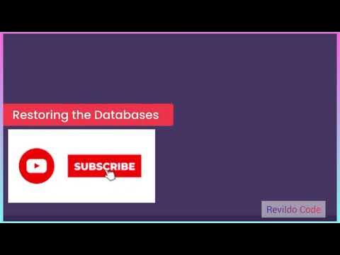 Restoring the Database | MySQL full course | #revildo_code - YouTube