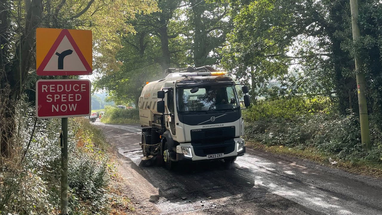 Country Road Clean-Up 🧹 | JM Clark | Bucher Municipal v65 Mechanical ...
