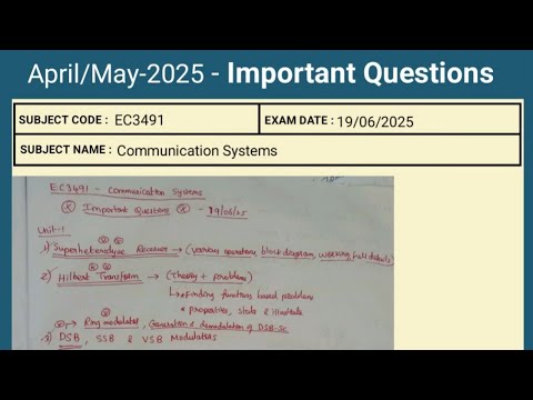 EC3491 communication systems | important questions |April May 2025 |19/06/2025 | anna university ...