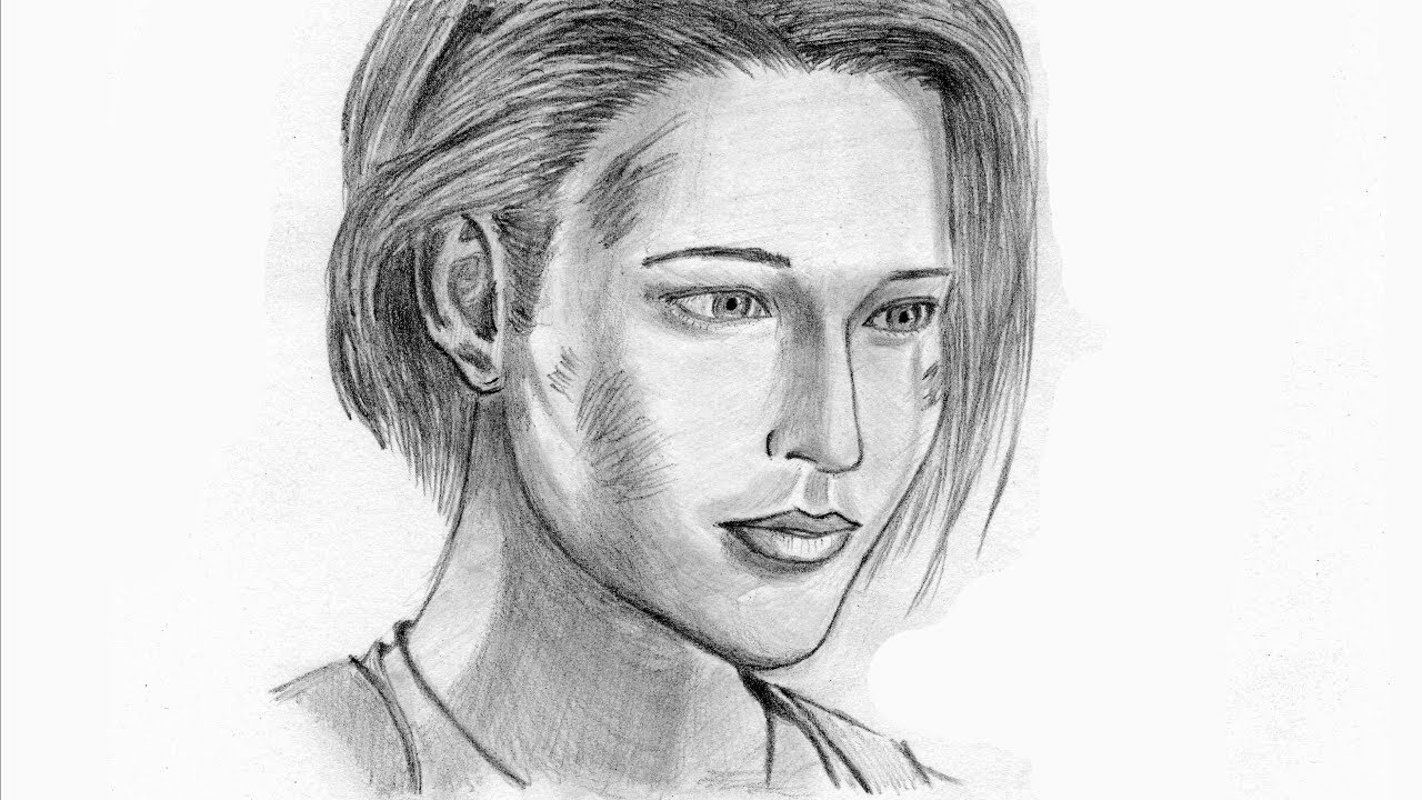 Pencil Drawing Jill Valentine from Resident Evil 3 Remake | Timelapse ...