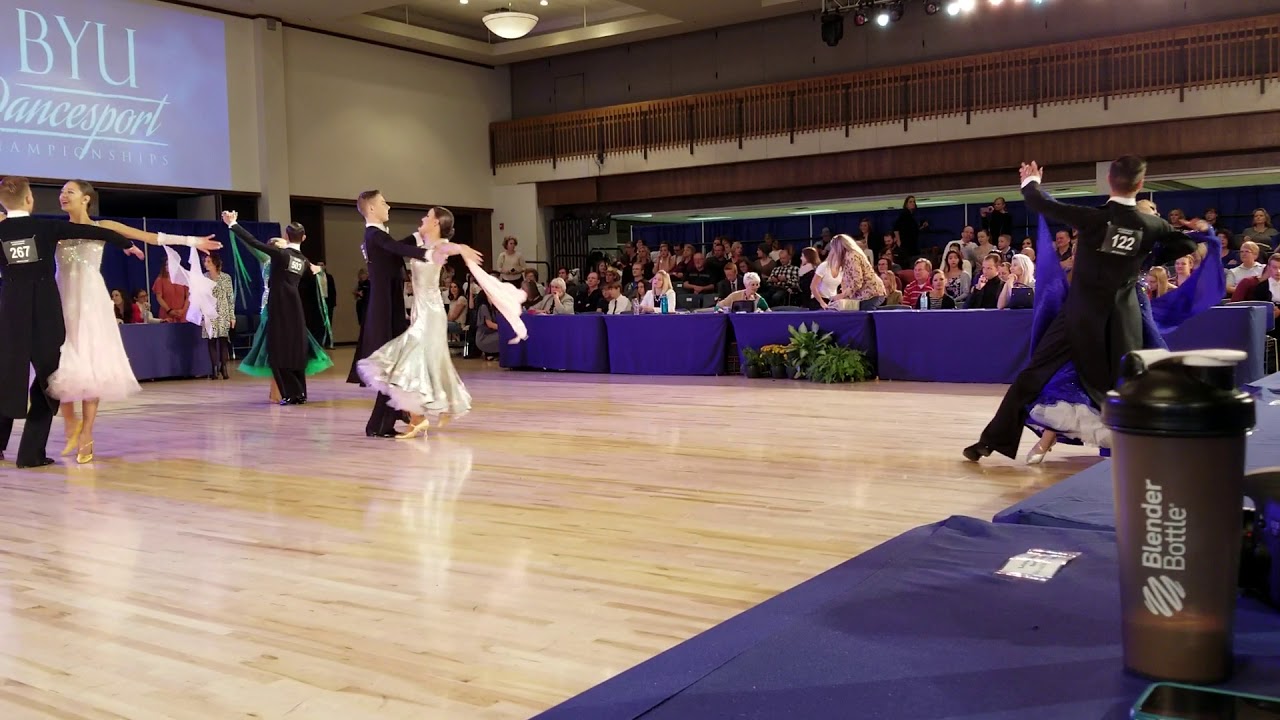 BYU Dancesport Championships- Youth Pre-champ Ballroom- Quickstep - YouTube