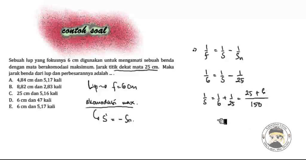 Alat Optik Part 6 Contoh lup berakomodasi maksimum - YouTube