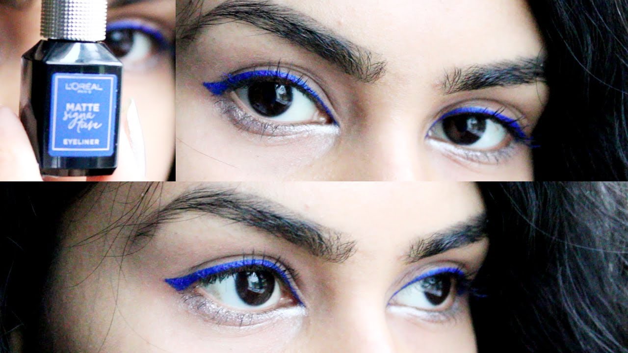 BLUE EYELINER FOR BEGINNERS/ L'Oreal MATTE SIGANATURE ELECTRIC BLUE ...