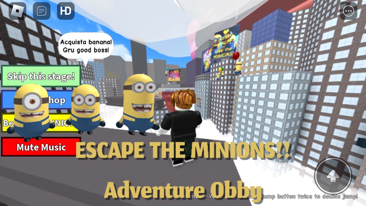 roblox - escape the minions!! adventure obby🍌🍌 - YouTube