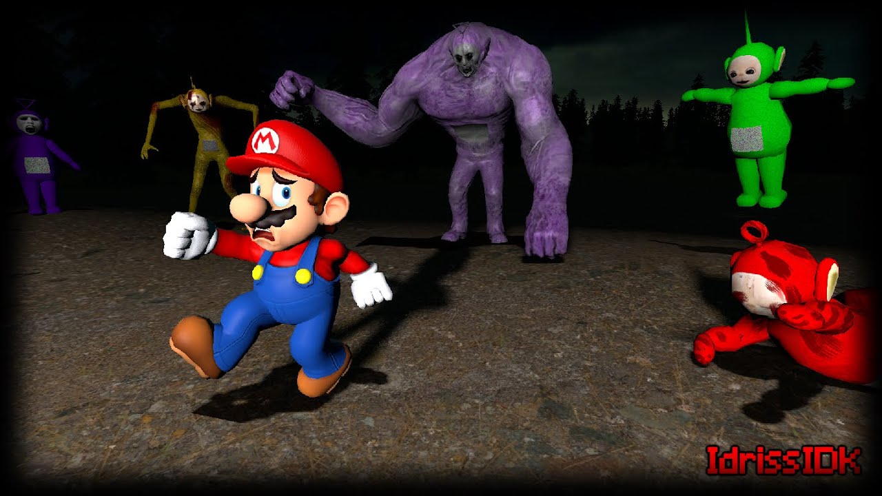Mario gets chased by Dipsy (feat Slendytubbies) - YouTube