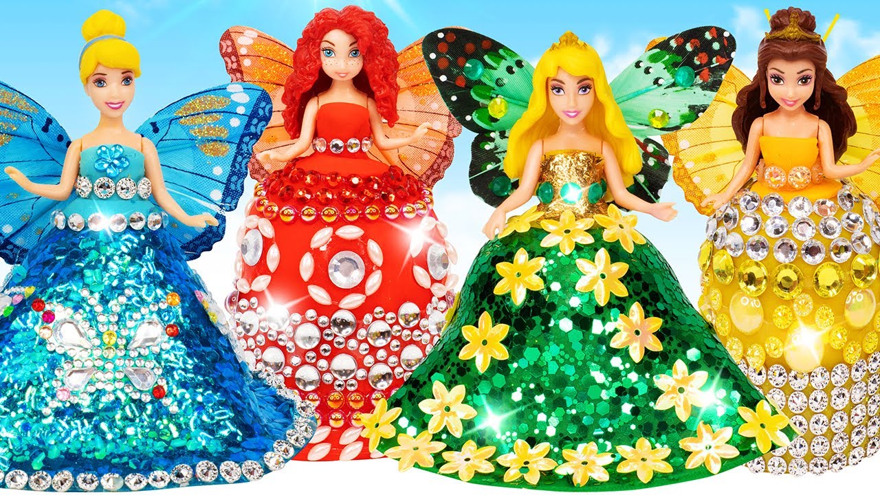 Miniature Butterfly Dresses for Disney Princesses - YouTube