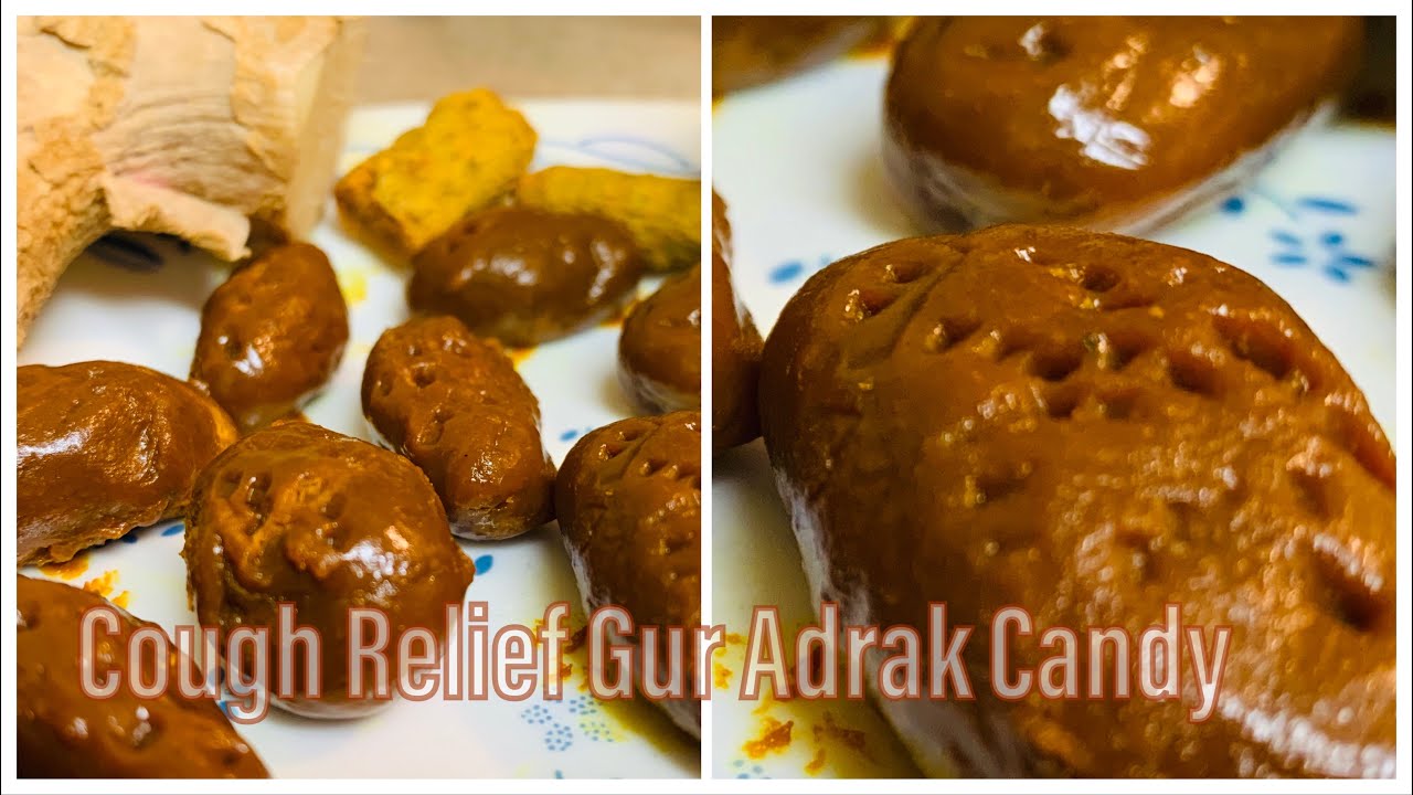 Gur adrak turmeric home made Cough Relief candy - YouTube