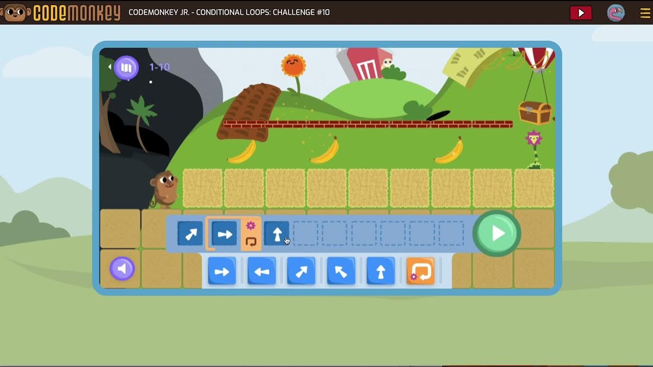 CodeMonkey Jr Conditional Loops 10 - YouTube