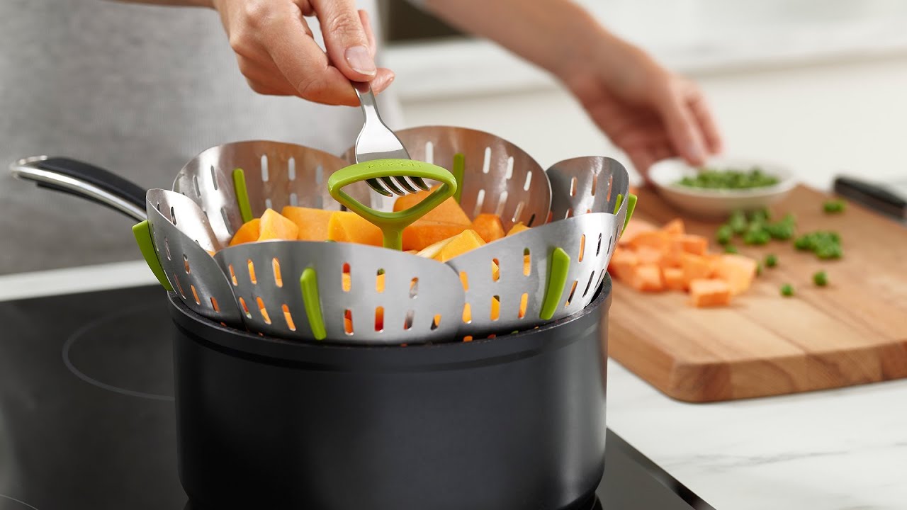 Joseph Joseph Bloom™ Steel Folding Steamer Basket | 45033 - YouTube