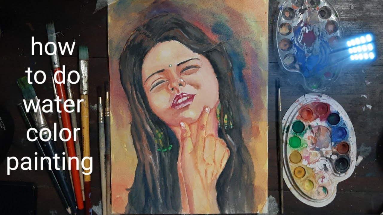 How to draw a GIRL in WATER COLOR || For beginners|| Art Video - YouTube