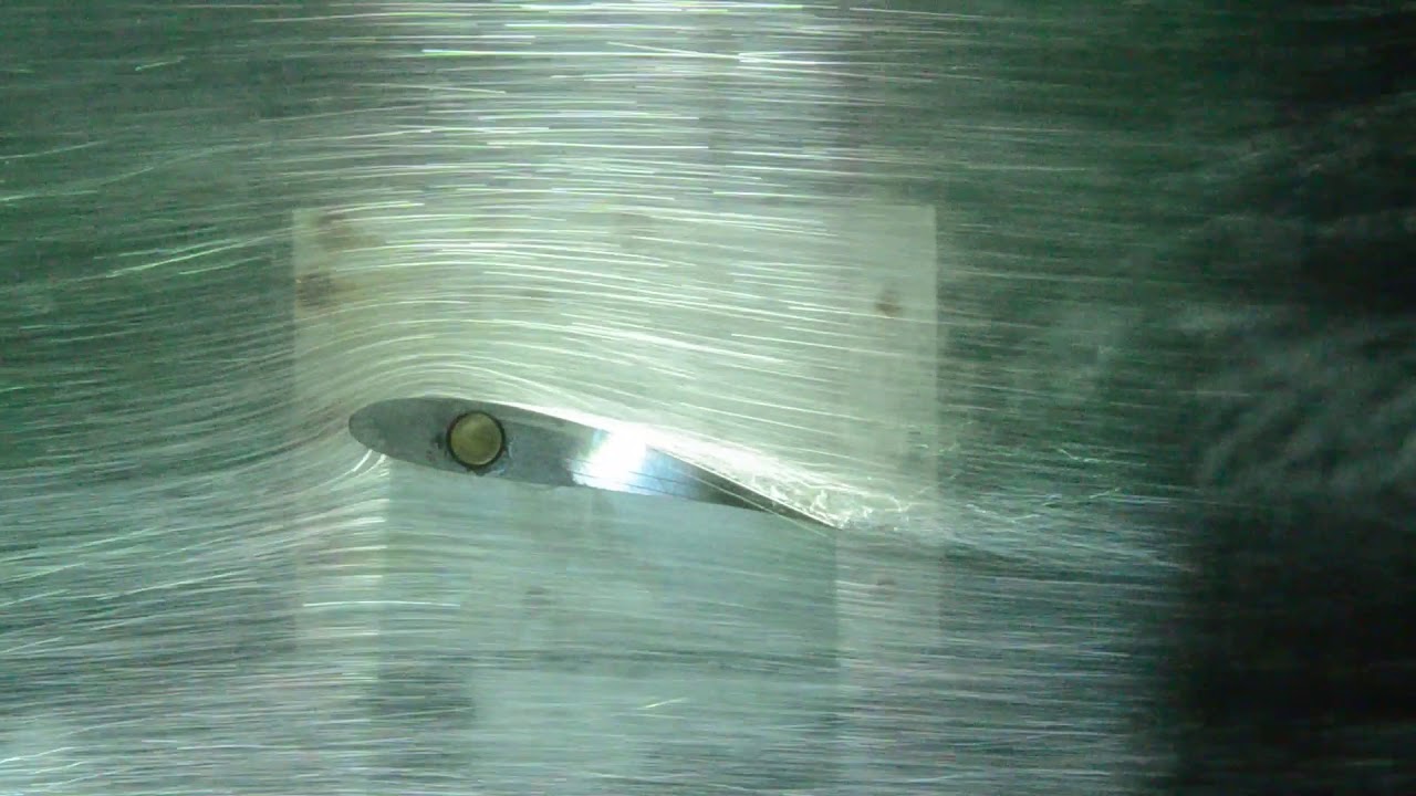 Flow around a Joukowski airfoil (AoA = 12 deg.) - YouTube