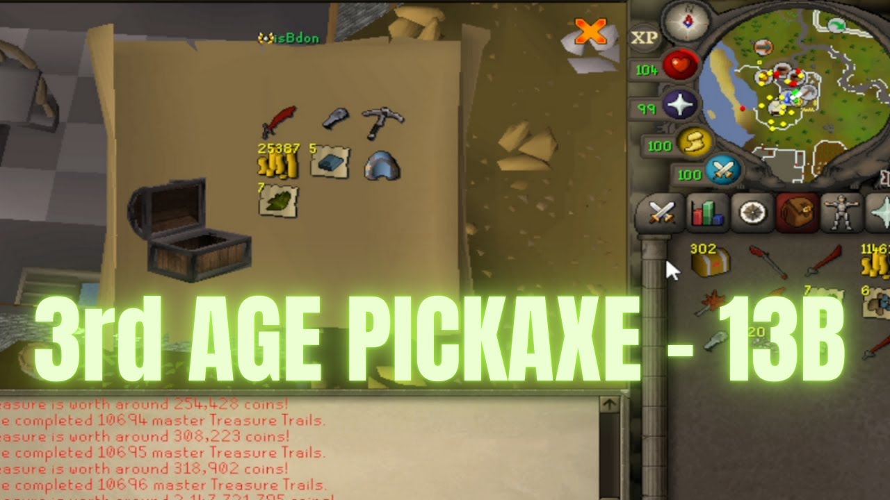 3rd Age Pickaxe – The Rarest OSRS Reward! 13b - YouTube