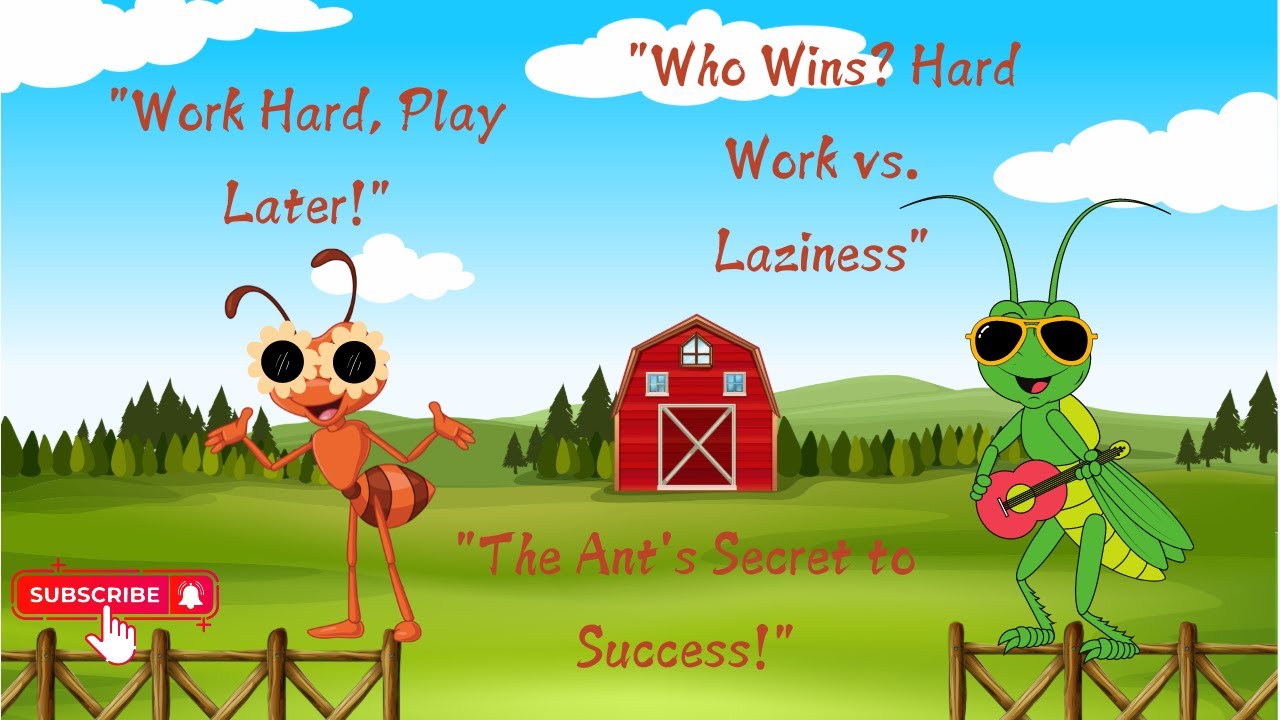 The Ant and the Grasshopper | Aesop's Fable | Kid's Story | Work Hard ...
