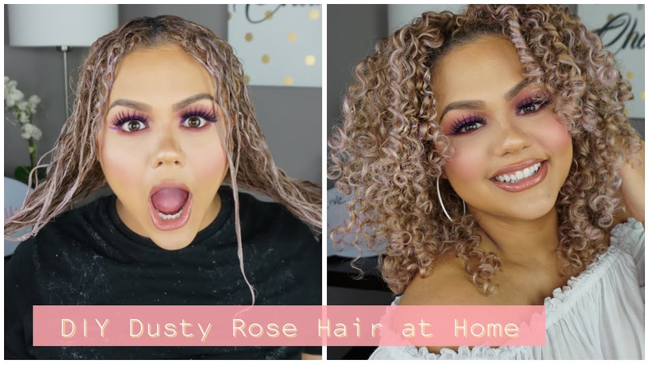 DIY Dusty Rose Hair Color at Home - YouTube